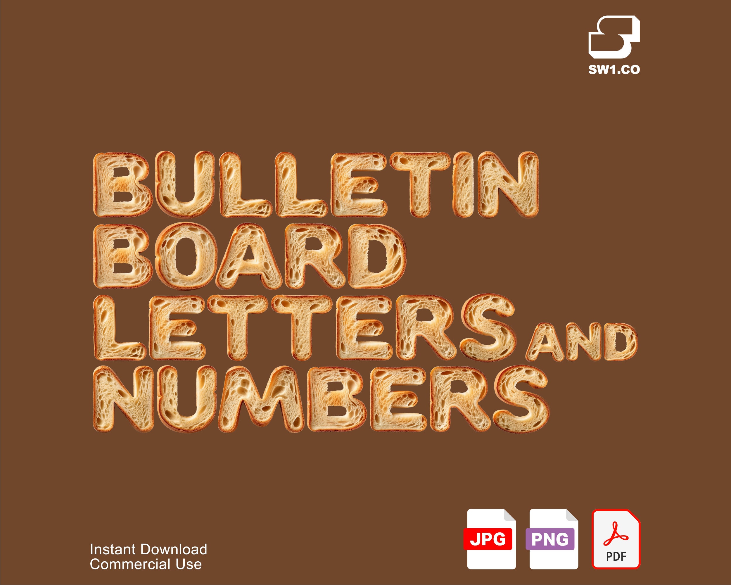 Bread Letters Clipart Bulletin Board Letters and Numbers for Classroom ...