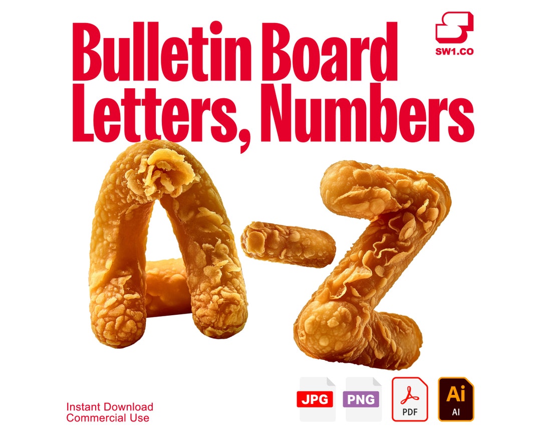 Fried Chicken Letters Clipart Bulletin Board Letters and Numbers for ...
