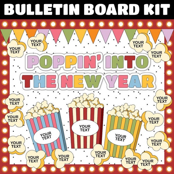 Poppin Into a New Year Bulletin Board - Etsy