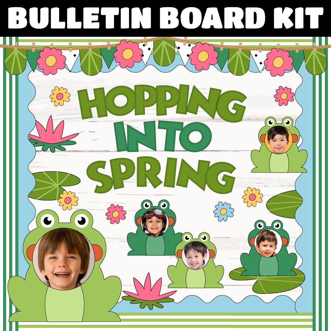 Hopping Into Spring Bulletin Board Kit | Spring Classroom Decor and ...