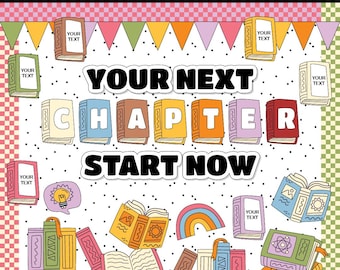 Your Next Chapter Bulletin Board Kit | Reading Classroom Decor and Door ...
