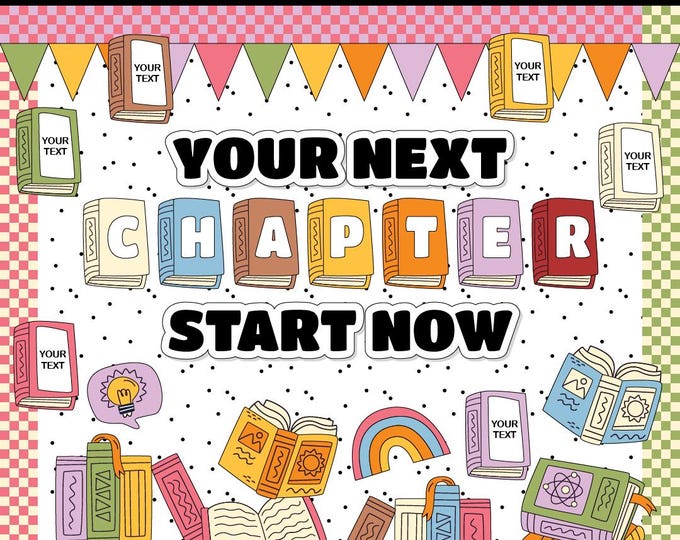 Your Next Chapter Bulletin Board Kit | Reading Classroom Decor and Door ...