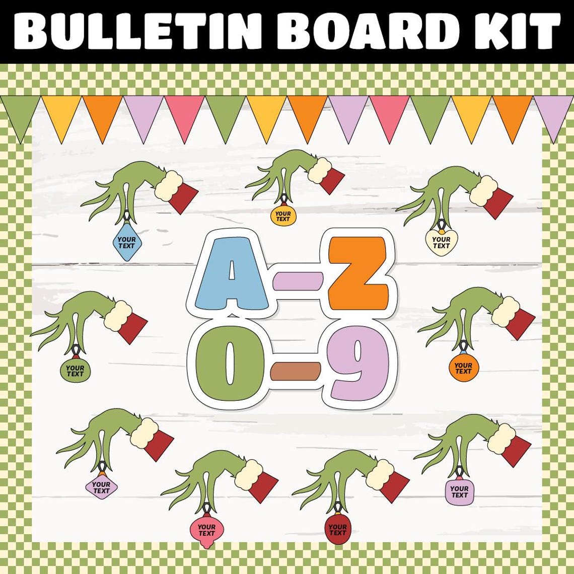 Grinch Bulletin Board Kit | Christmas Bulletin Board | Christmas Classroom Decor and Door Decor ...