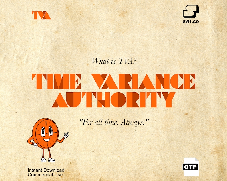 TVA Font Family INSTANT DOWNLOAD Commercial Use, Loki Font, Time ...