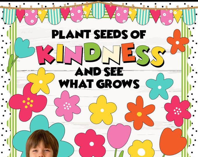 SPRING BULLETIN BOARD Kit, Printable Kindness Spring Bulletin Board Kit ...