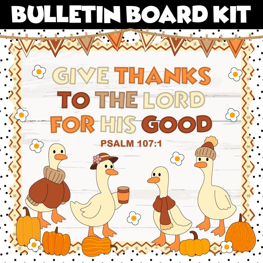 Give Thanks to the Lord Bulletin Board Kit | Cosy Goose | Christian ...