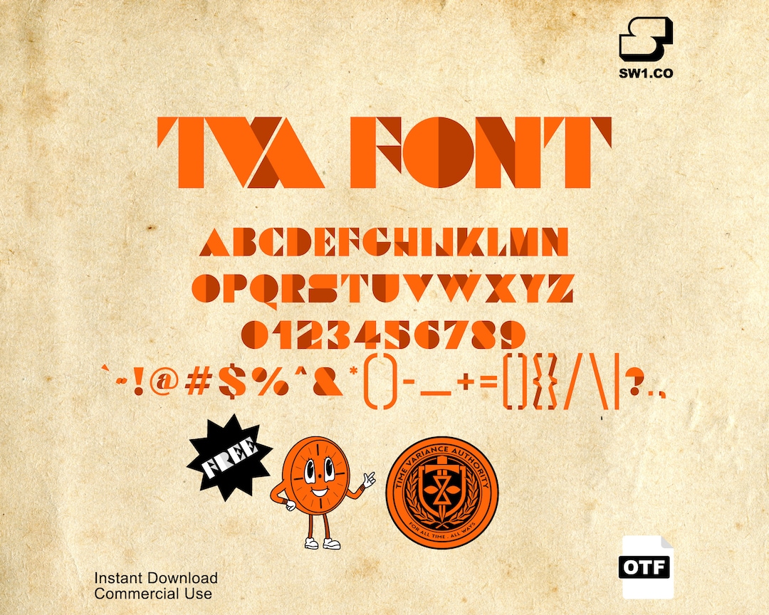 TVA Font Family INSTANT DOWNLOAD Commercial Use, Loki Font, Time ...