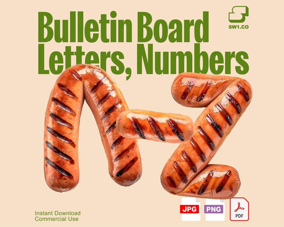 Sausage Letters Clipart Bulletin Board Letters and Numbers for ...