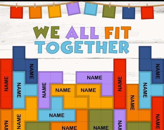 BULLETIN BOARD KIT- We All Fit Together | Puzzle Pieces | Classroom ...