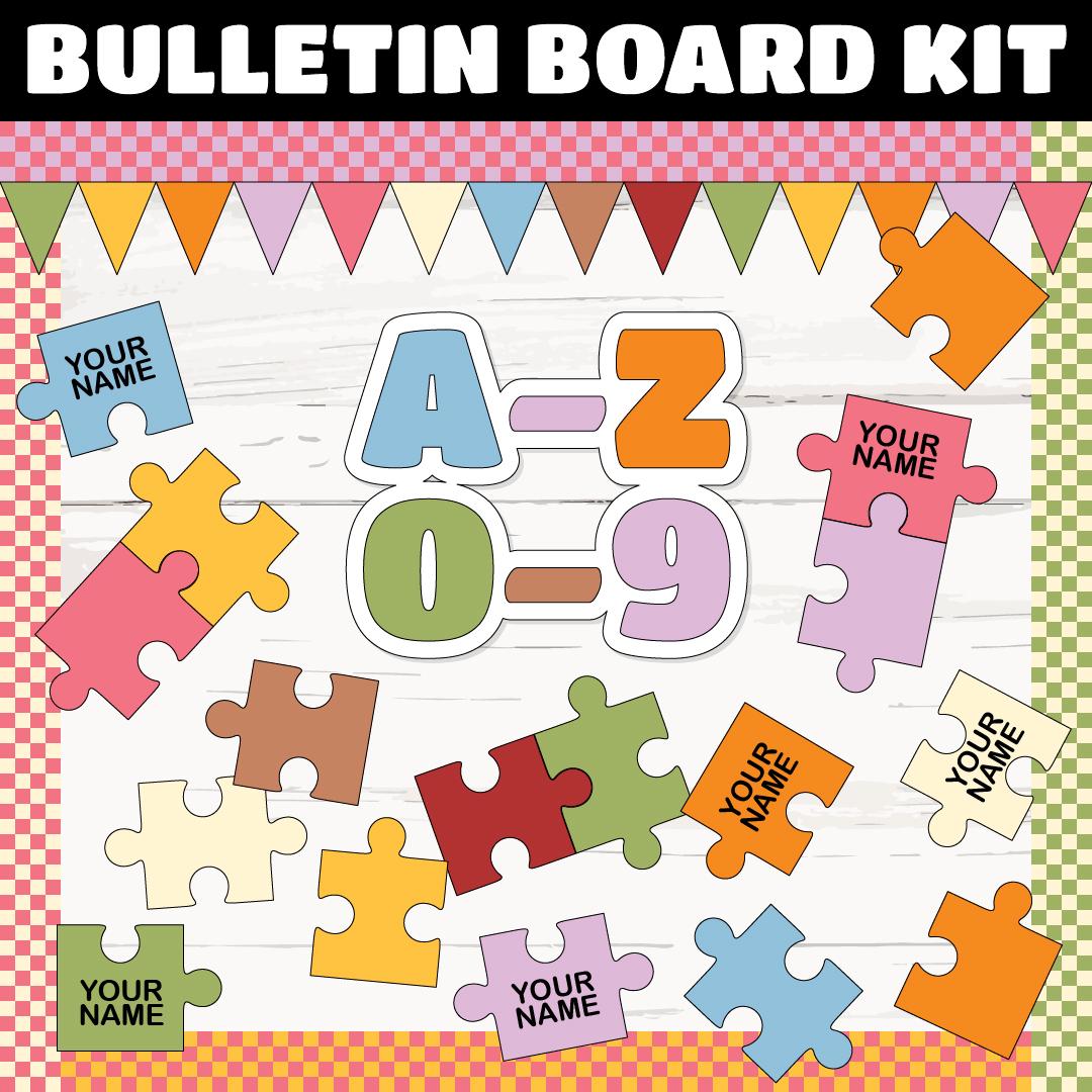 We All Fit Together Bulletin Board Kit | Puzzle Pieces Printable ...