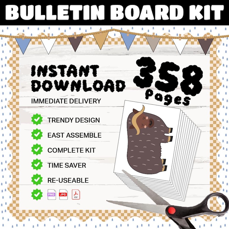 Winter Wonderland Bulletin Board Kit Arctic Animals Christmas Classroom ...