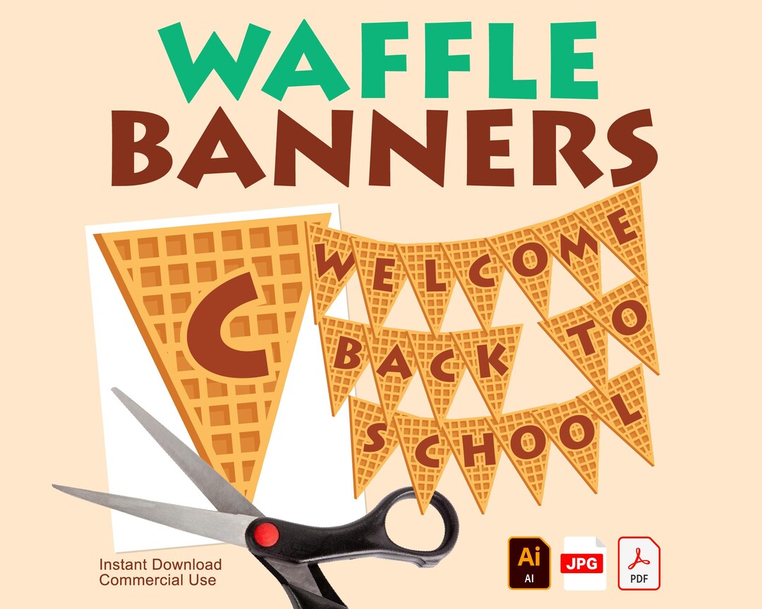 Waffle Cone Alphabet and Number Banners | Ice Cream Classroom Decor and ...