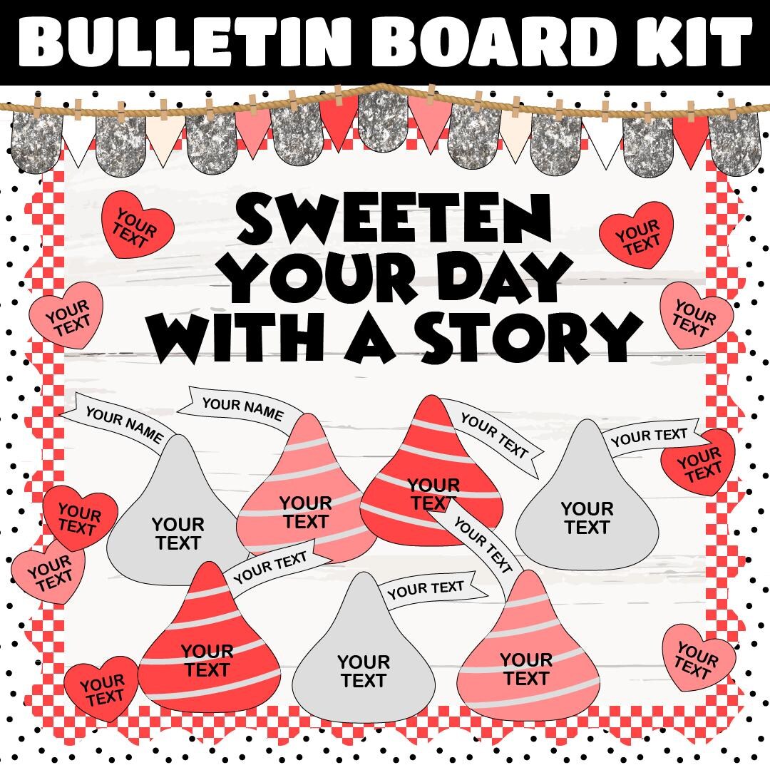 Valentine's Day Bulletin Board Kit | Hugs and Kisses | Classroom and ...
