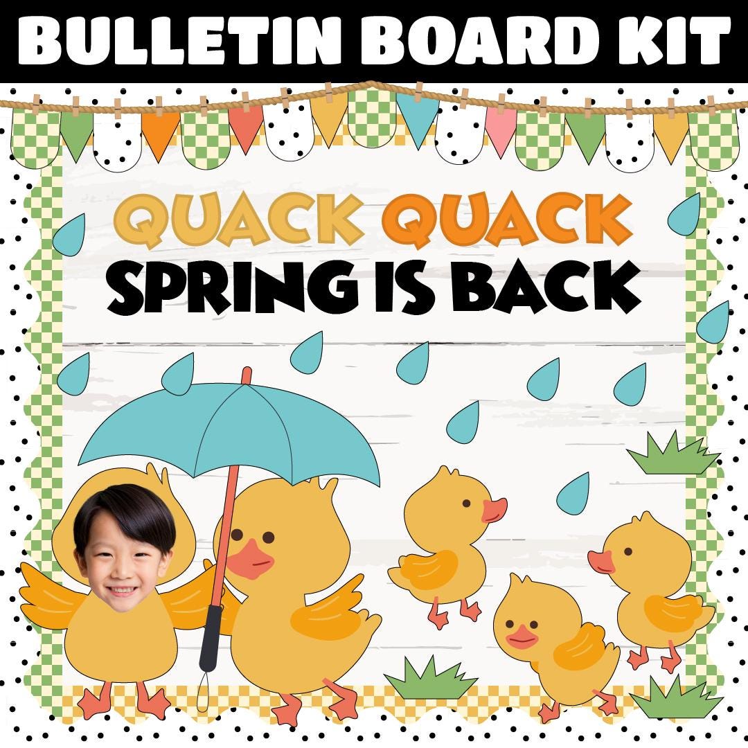 Cute Duck Spring Bulletin Board Kit | March Classroom Decor, Door Decor ...