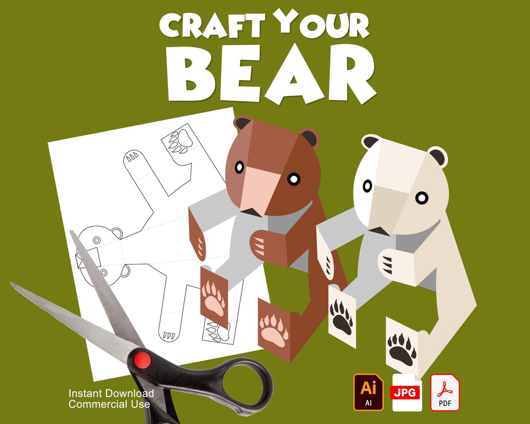 Bear Paper Crafts Perfect for Kids Classrooms and Home Activities ...
