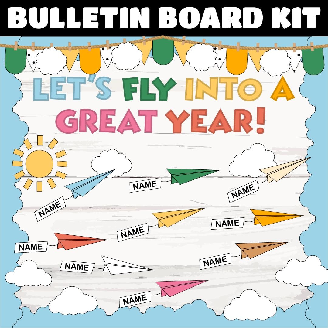 Let's Fly Into a Great Year Bulletin Board Kit | Fun Back-to-school ...