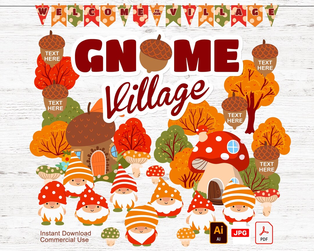 Gnome Village Autumn Bulletin Board | Fall Classroom Decor and Door ...