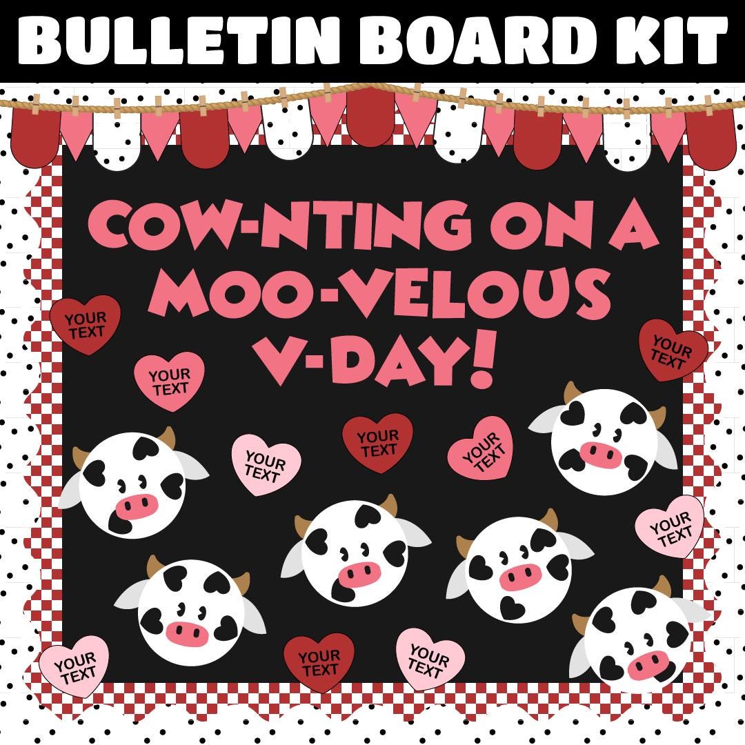 Cow-nting on a Moo-velous V-day | Valentine's Day Bulletin Board ...