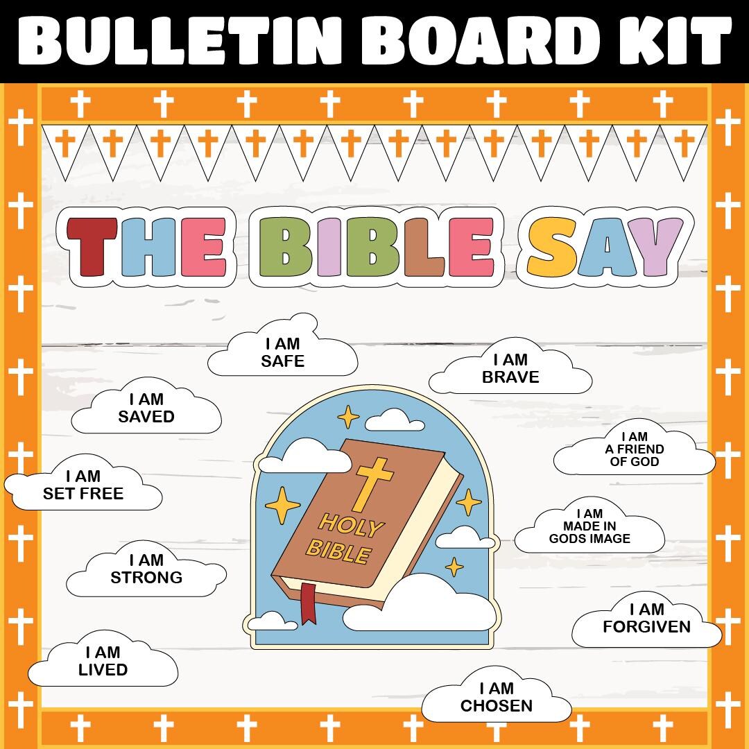 The Bible Says | Christian Bulletin Board Kit | Christian Classroom ...