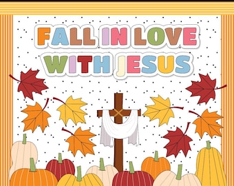 Fall in Love With Jesus | Thanksgiving Bulletin Board Kit | Christian ...