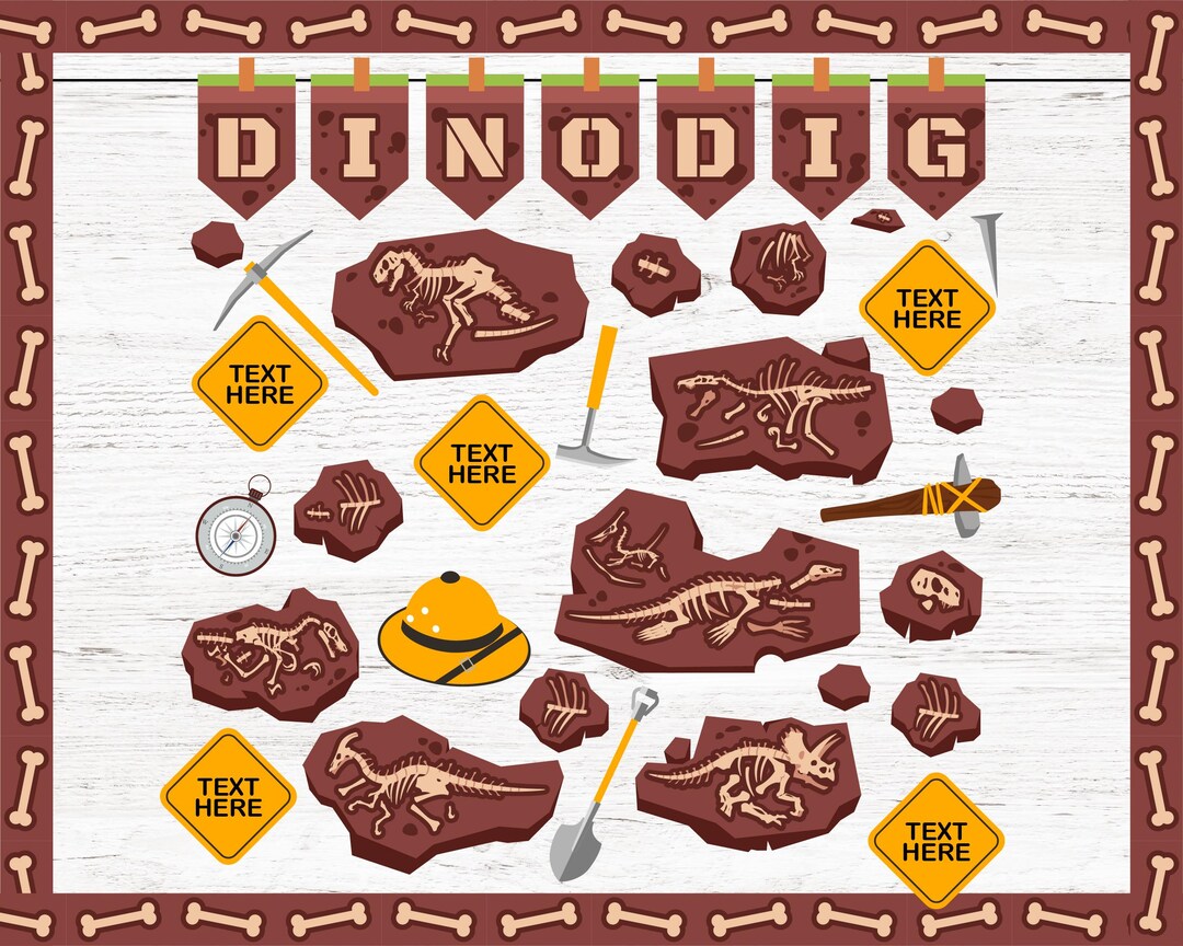 Dino Dig Bulletin Board Kit | Alphabet Banners | Dinosaur Classroom ...