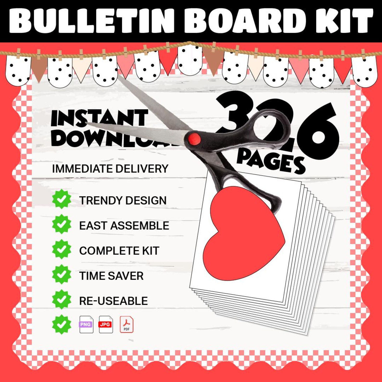 Hugs and Kisses | Valentine's Day Bulletin Board Kit | Classroom, Door ...