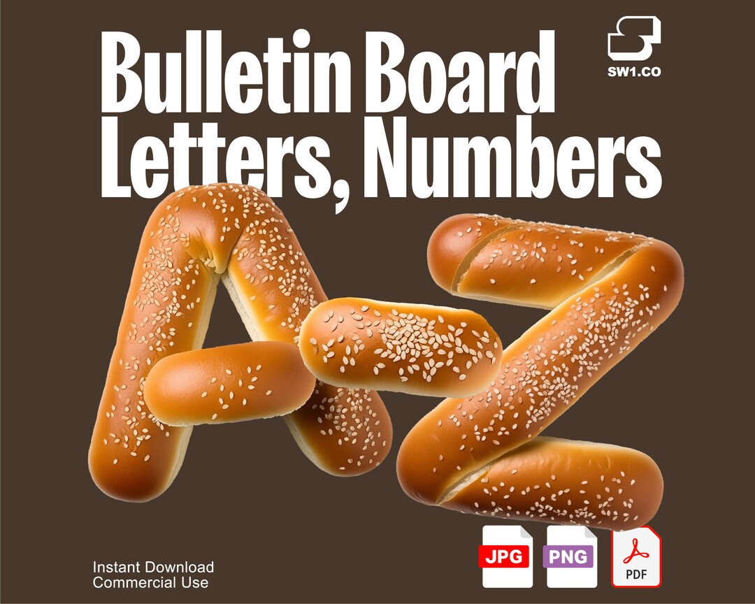 Burger Letters Clipart Bulletin Board Letters and Numbers for Classroom ...