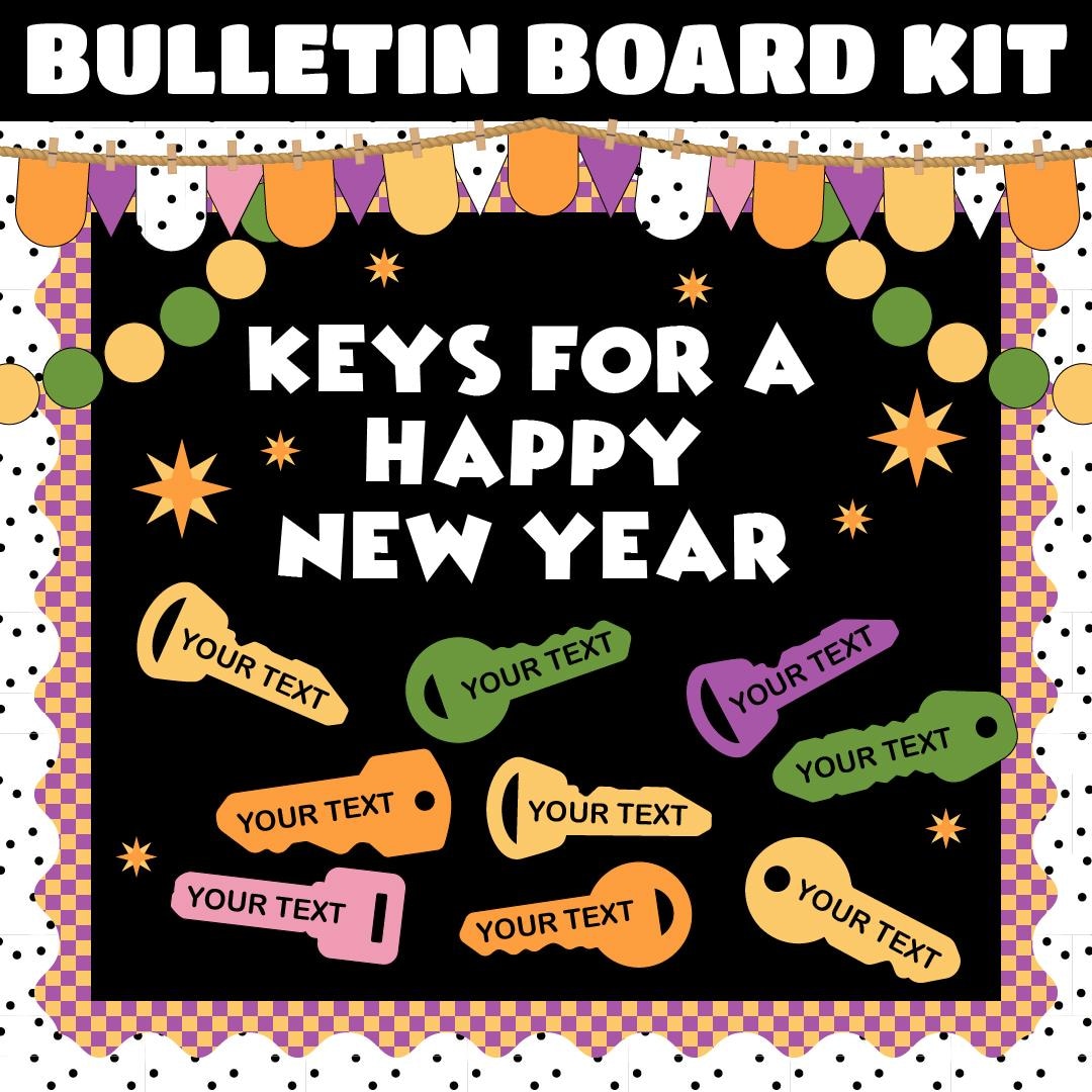 New Year Bulletin Board Kit | Classroom Decor | January Bulletin Board ...