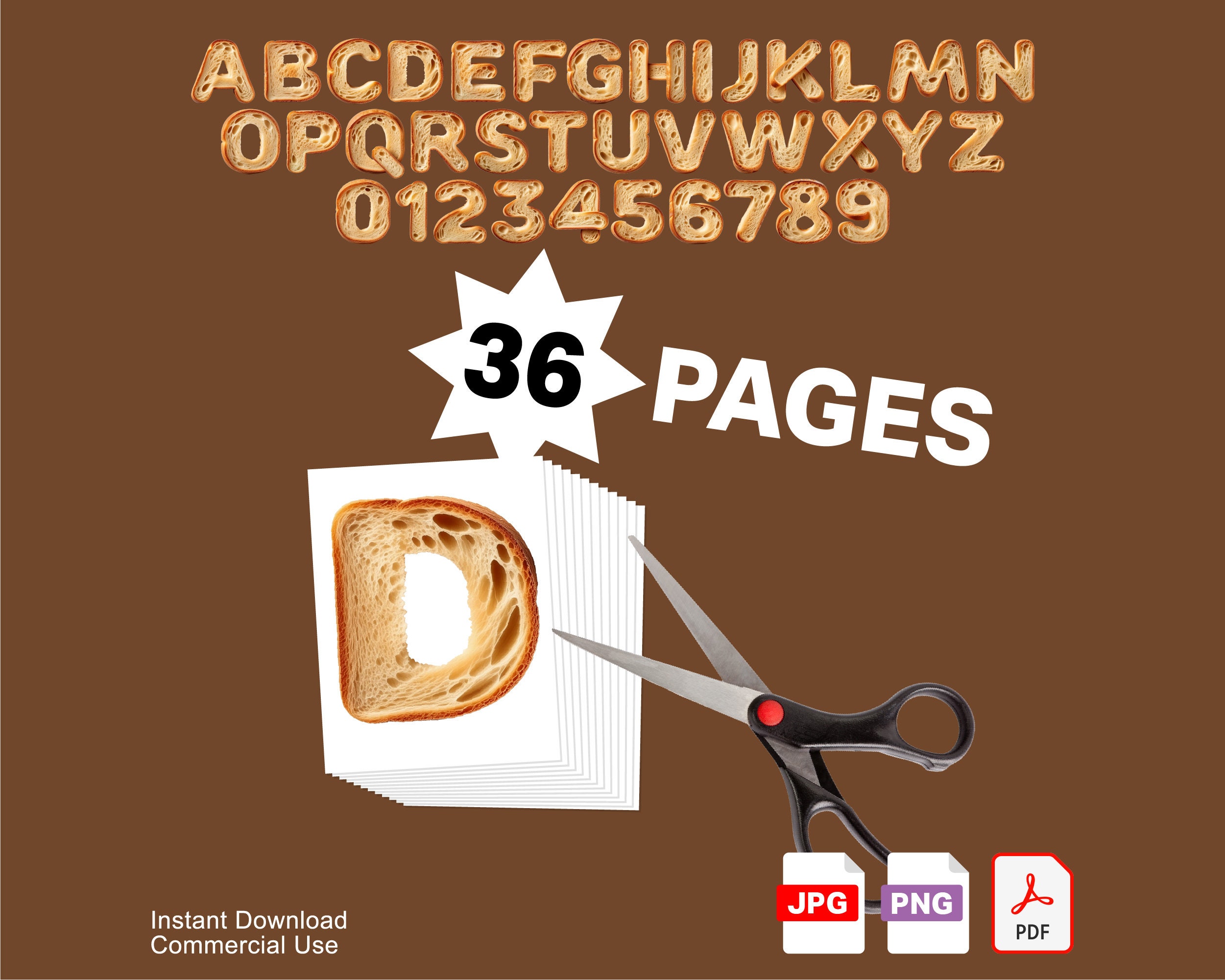 Bread Letters Clipart Bulletin Board Letters and Numbers for Classroom ...