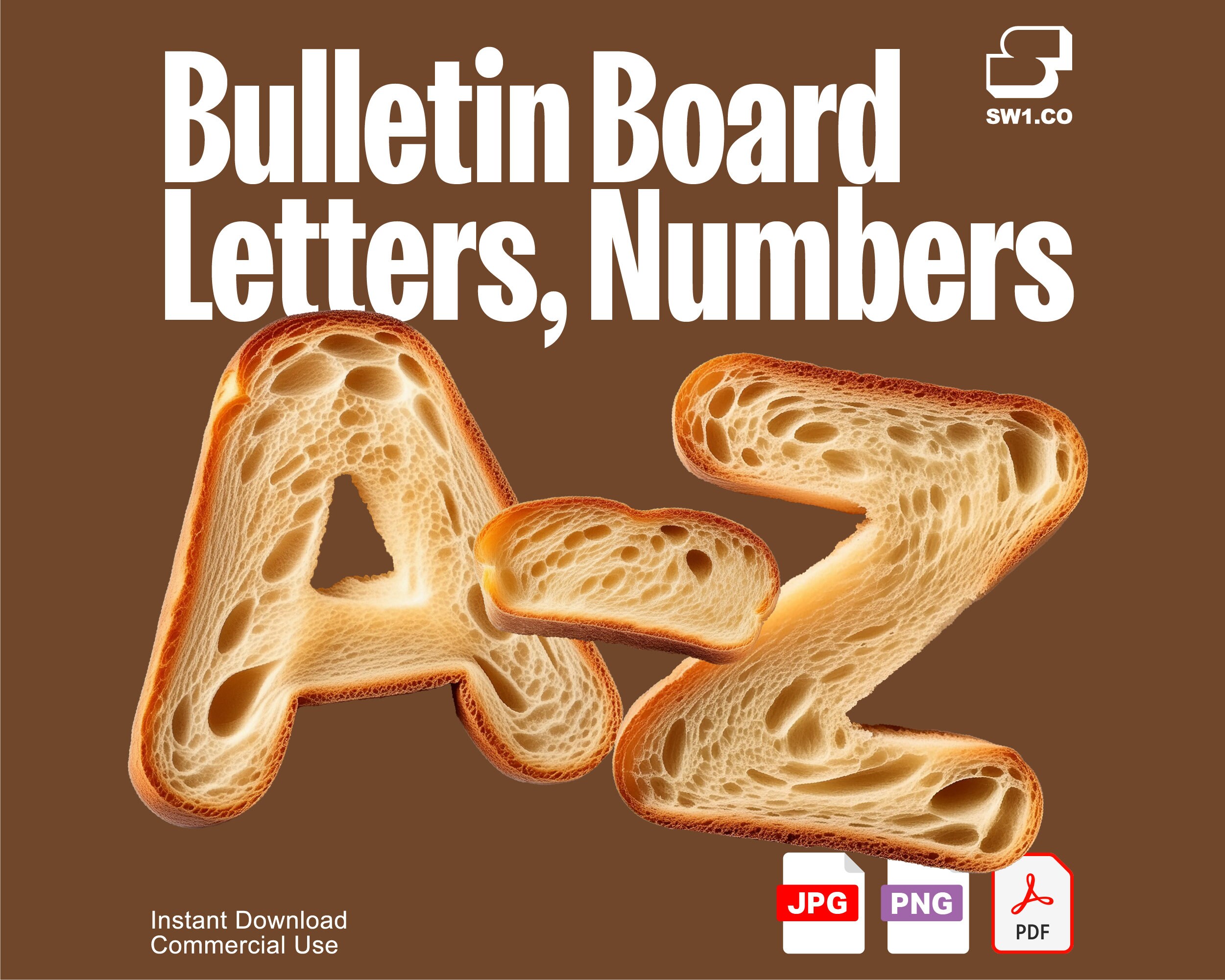 Bread Letters Clipart Bulletin Board Letters and Numbers for Classroom ...