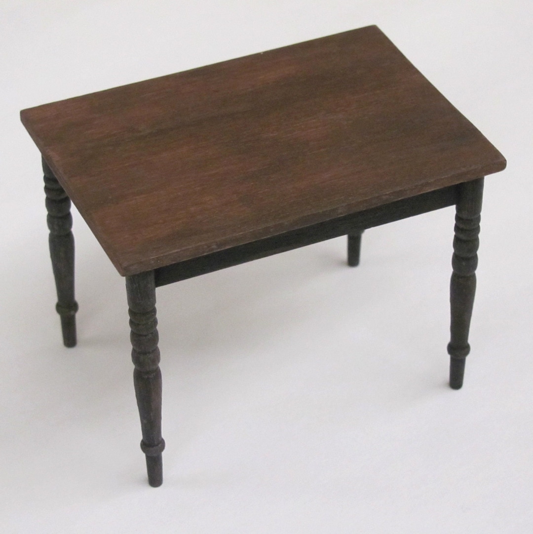 1:12 Scale Dollhouse Miniature Rustic Farm Table, Doll House Dining ...
