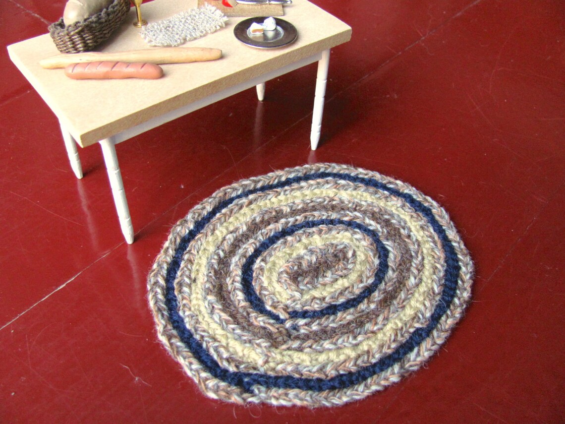 Miniature Dollhouse Rug 1:12 Scale Artisan Handmade Oval | Etsy