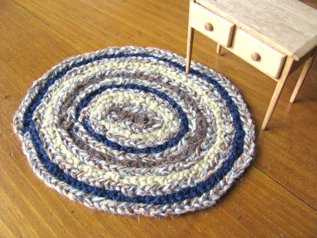 Miniature Dollhouse Rug 1:12 Scale Artisan Handmade Oval - Etsy