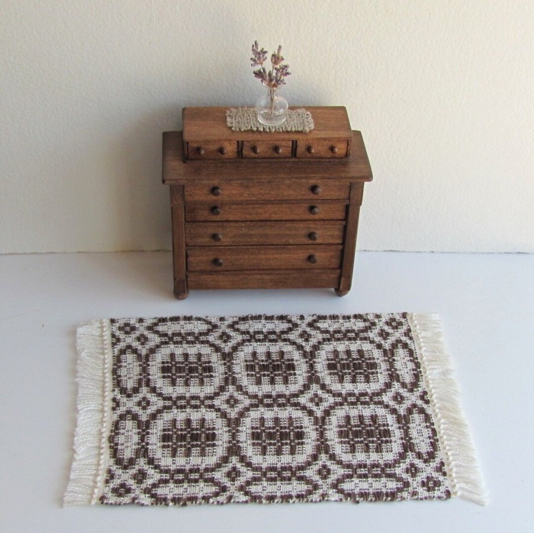 Dollhouse Miniature Rug, 1:12 Scale Artisan Furniture Handmade Country ...