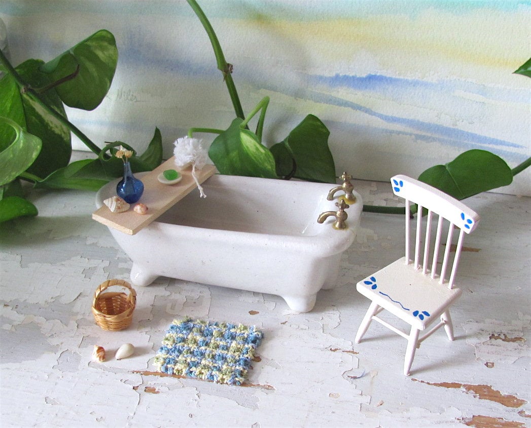 1:12 Dollhouse Miniature Bath Mat, Kitchen or Bathroom Rug Accessories ...