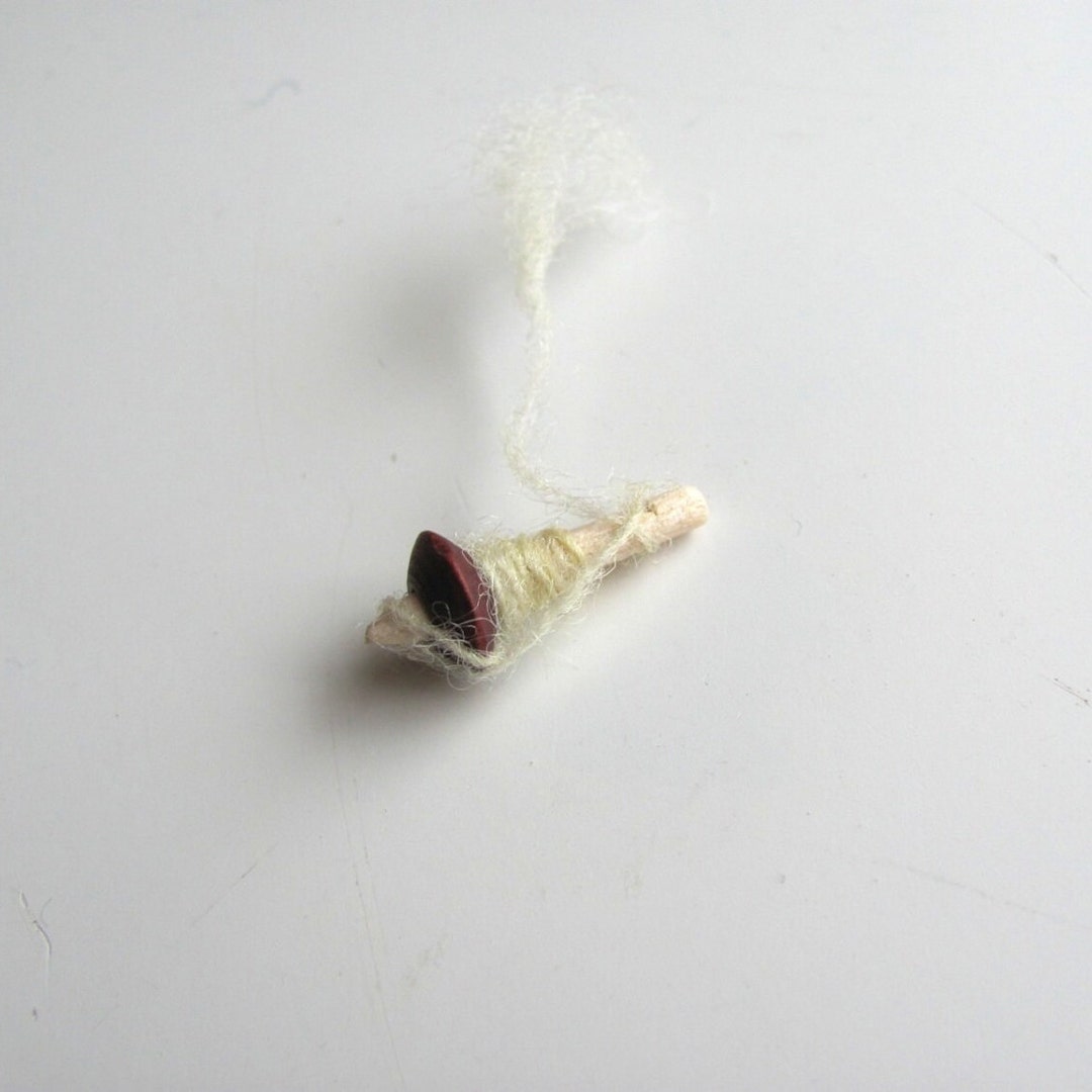 1:12 Miniature Wool Hand Spinning Drop Spindle for Traditional Rustic ...