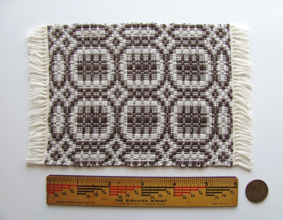 Dollhouse Miniature Rug, 1:12 Scale Artisan Furniture Handmade Country ...