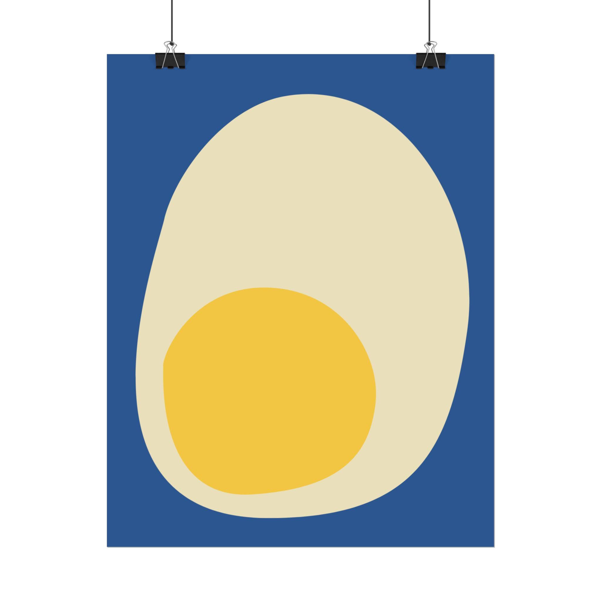 Minimalist Egg Rolled Poster, Modern Kitchen Decor, Egg Lover Gift ...