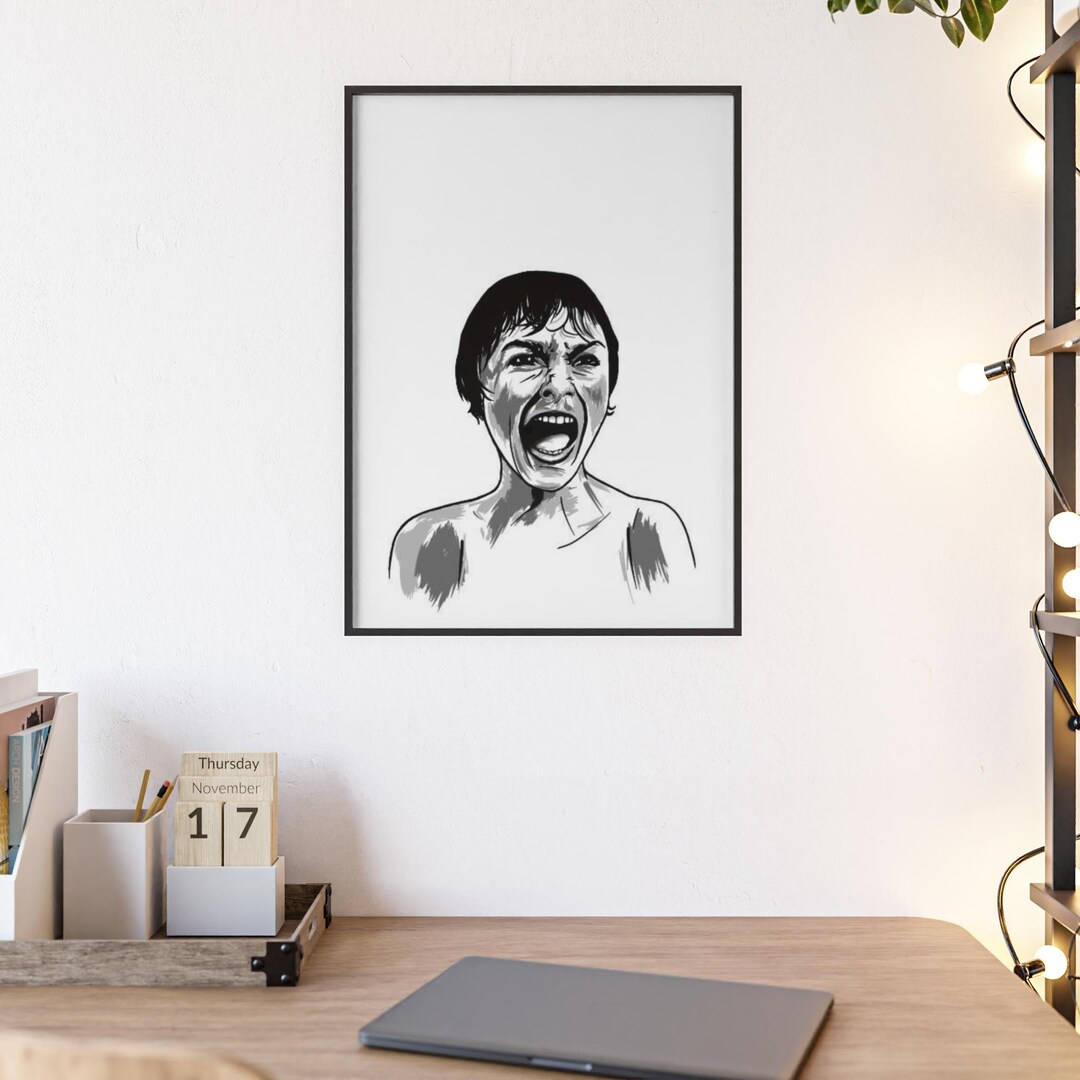 Movie Poster Prints, Psycho Shower Scene Wall Art Decor, Classic Film ...