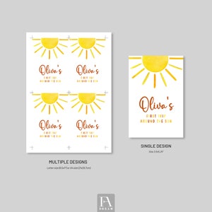 Editable Sunshine Capri Sun Labels, First 1st Birthday Party Juice ...