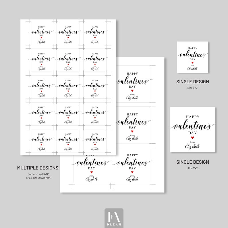 Editable Valentine's Day Tags Custom Valentine's - Etsy