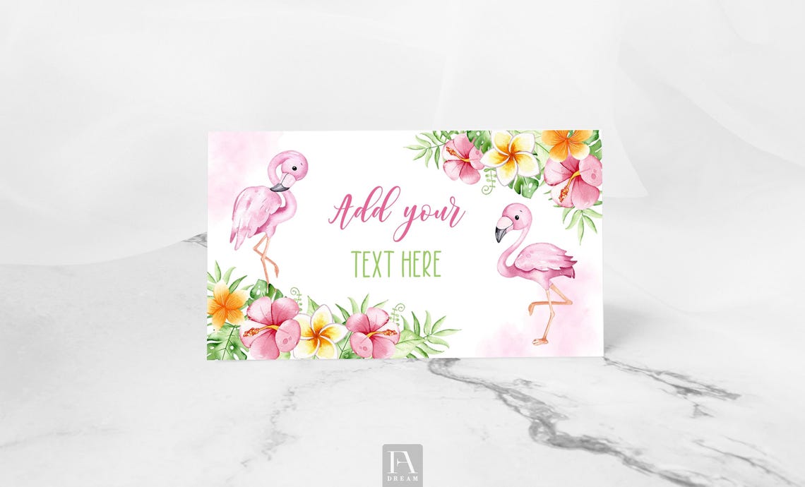 Editable Flamingo Food Label Template, Summer Birthday (digital ...