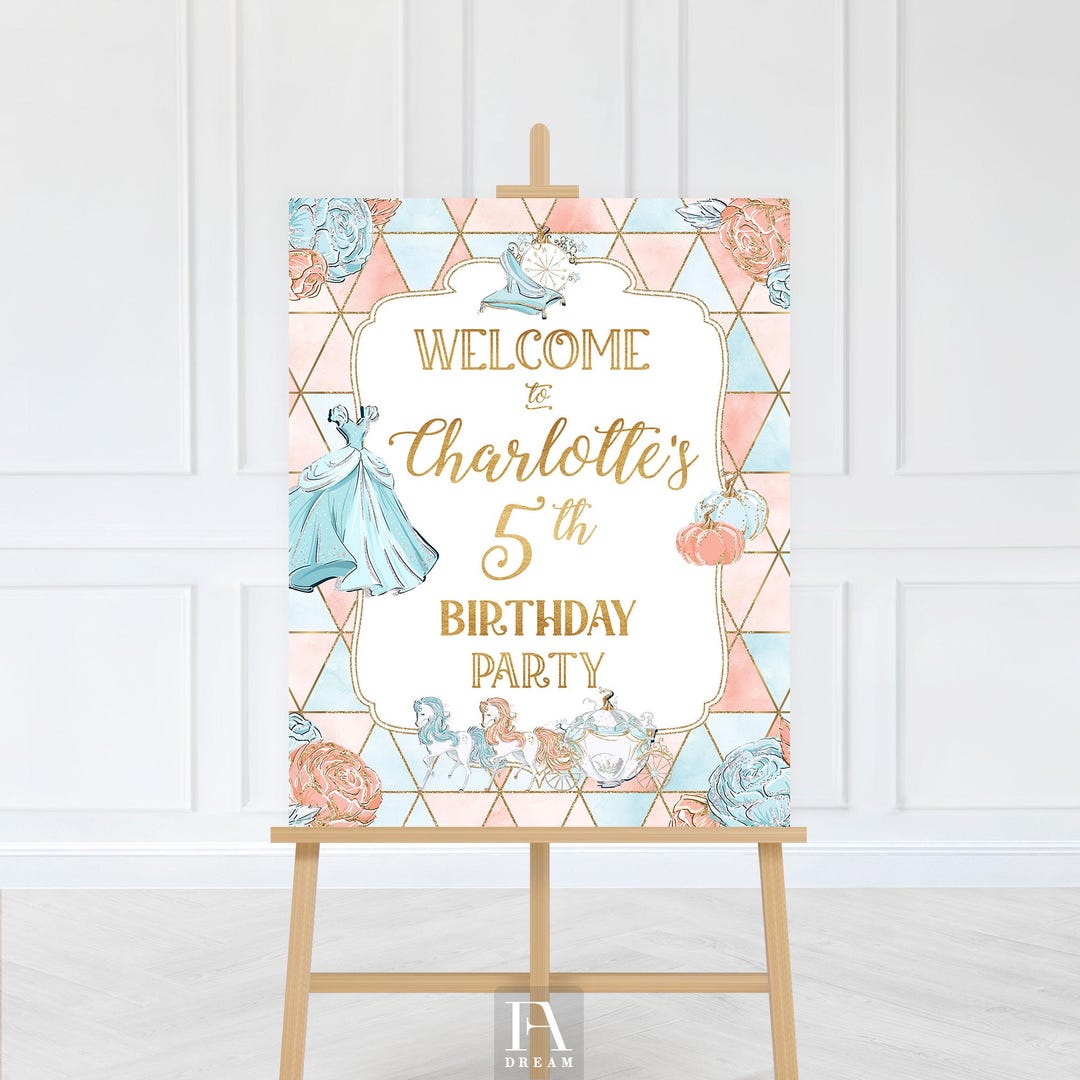 Fairy Tale Welcome Sign, Editable Princess Birthday Party Welcome Sign ...