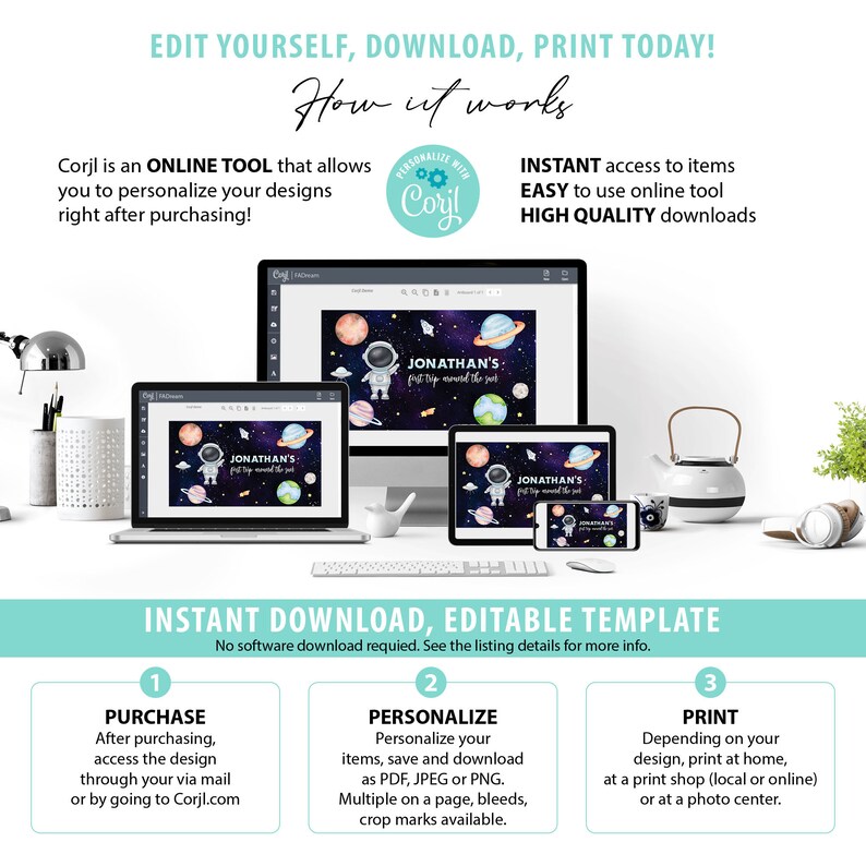 Editable Space Gable Box Label Template Outer Space Girl First - Etsy