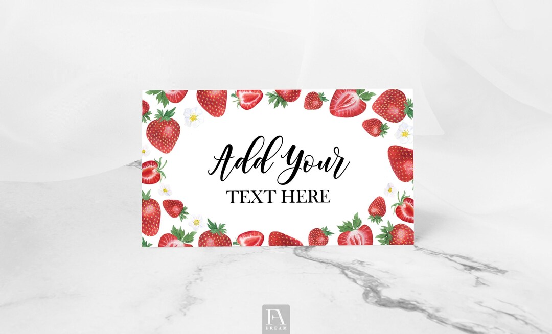 Editable Strawberry Food Label Template, Berry First Birthday Party ...