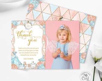 Cinderella Thank You Card Chalkboard Cinderella Thanks Disney Princess ...