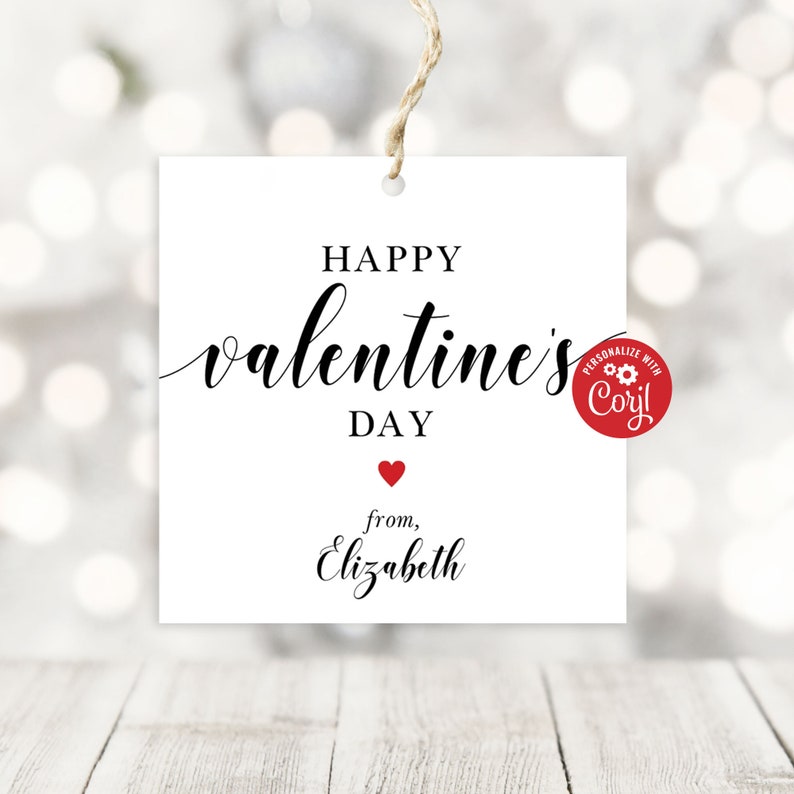 Editable Valentine's Day Tags Custom Valentine's - Etsy
