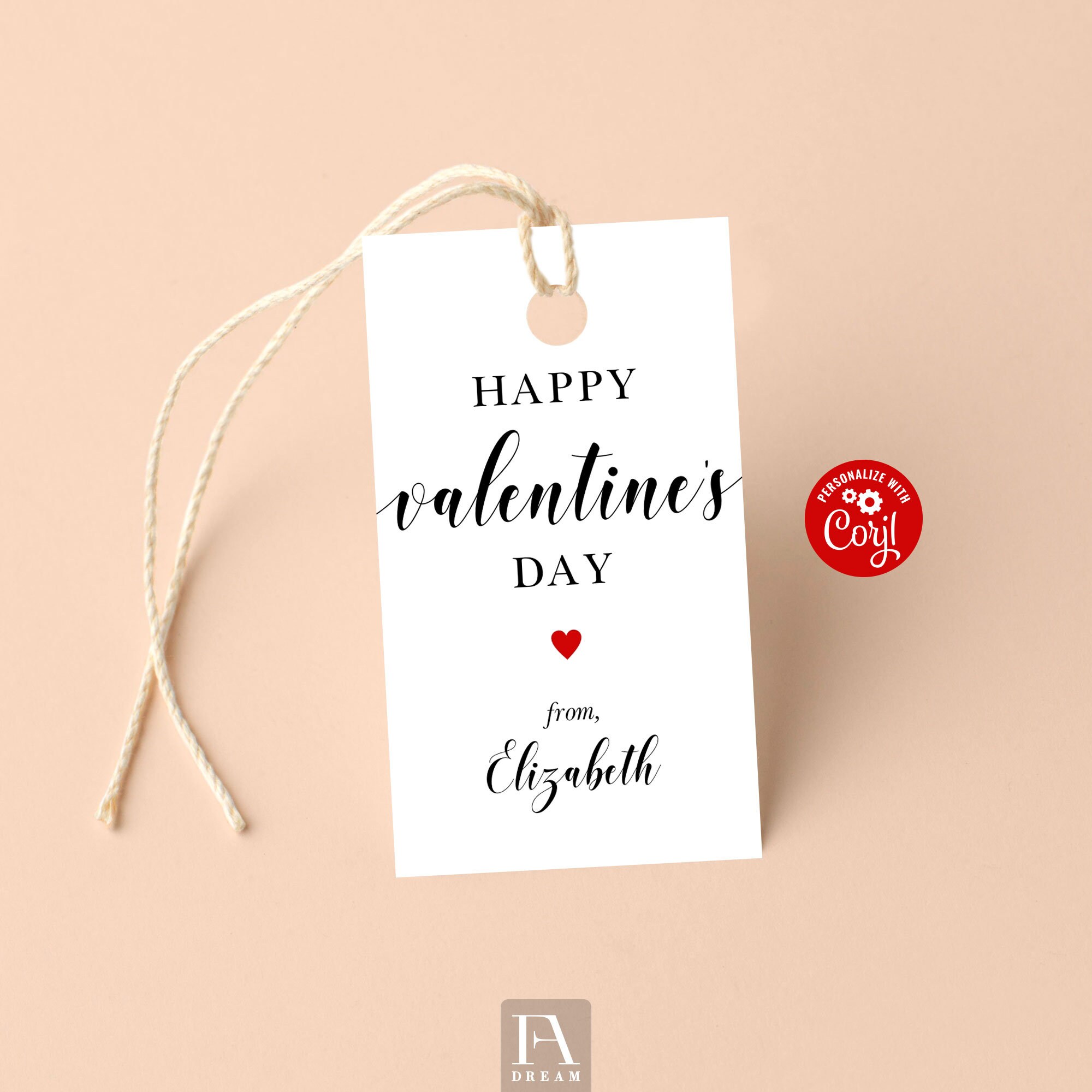 Editable Valentine's Day Tags Custom Valentine's - Etsy