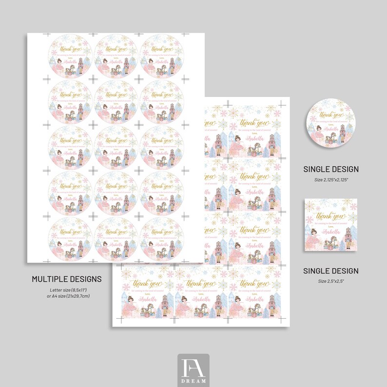 Nutcracker Favor Tag Template, Holiday Stickers Favor Tags Winter ...