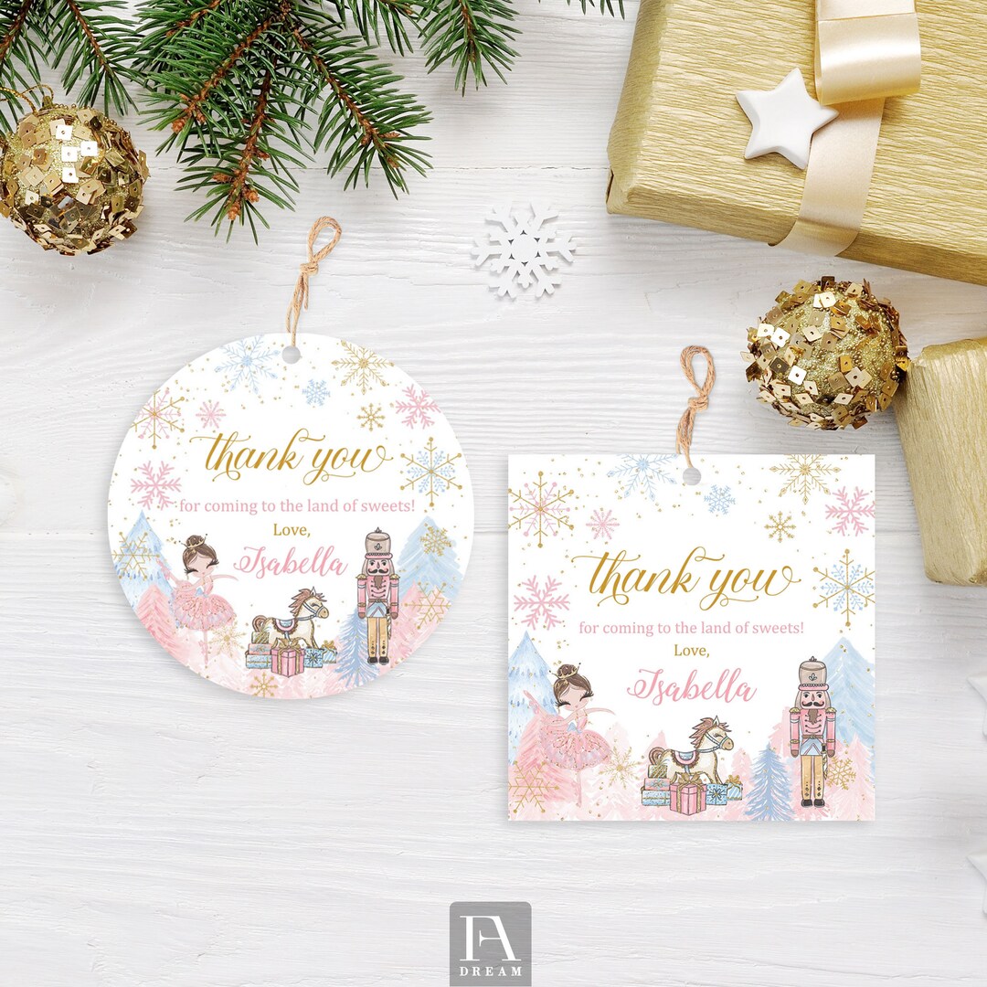 Nutcracker Favor Tag Template, Holiday Stickers Favor Tags Winter ...